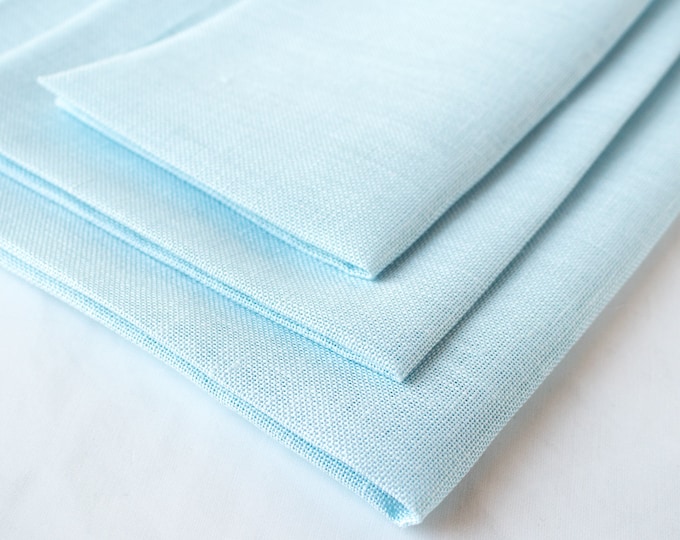 28 Count Ice Blue Linen Cross Stitch Fabric Zweigart 28 Ct Cashel Linen ...