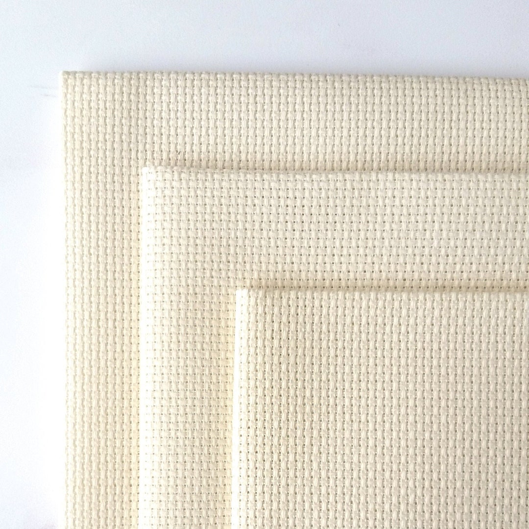 AIDA 14 Count Ivory Fabric | Cross Stitch Fabric, 14ct Cream Aida Cloth ...