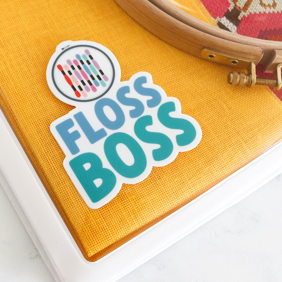 Stitchy Stickers Floss Boss Cross Stitch Sticker | Etsy