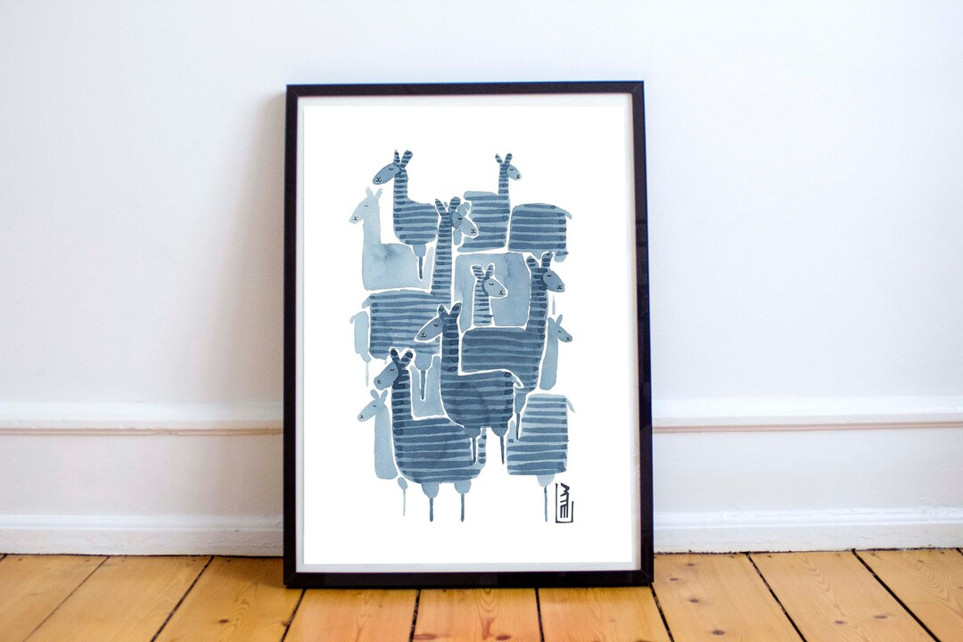 Lamas Wall Art, Printable Lamas, Lamas Watercolor Painting, Lámina ...