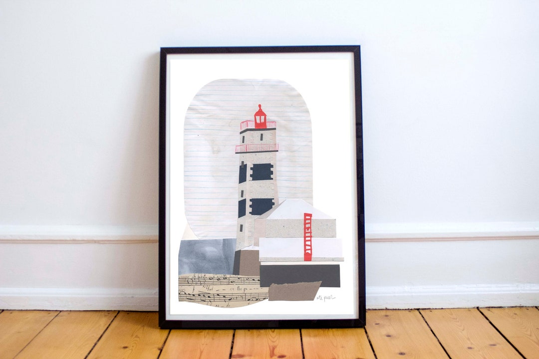 Lighthouse Collage Sheet Collage Illustration Lighthouse - Etsy