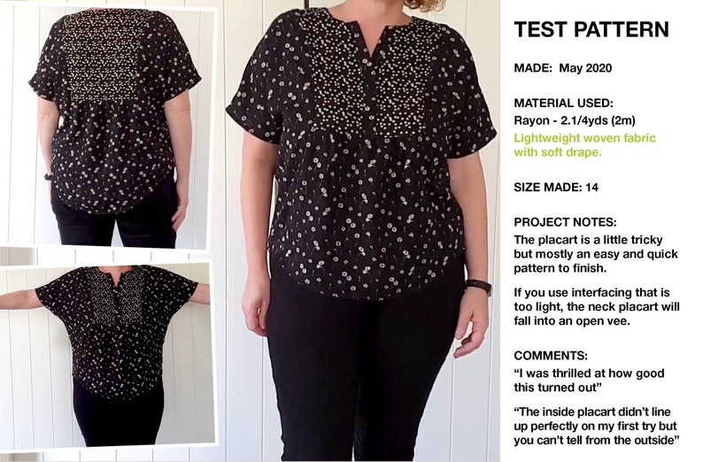 Boho Blouse Pattern - Easy Sewing - Five Sizes in One, Instant Download ...