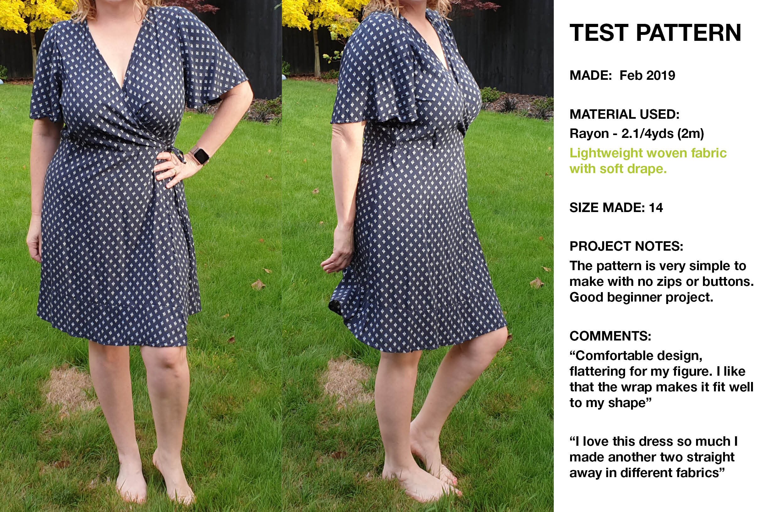 Wrap Dress Pattern Simple Sewing 5 Sizes in One Instant - Etsy