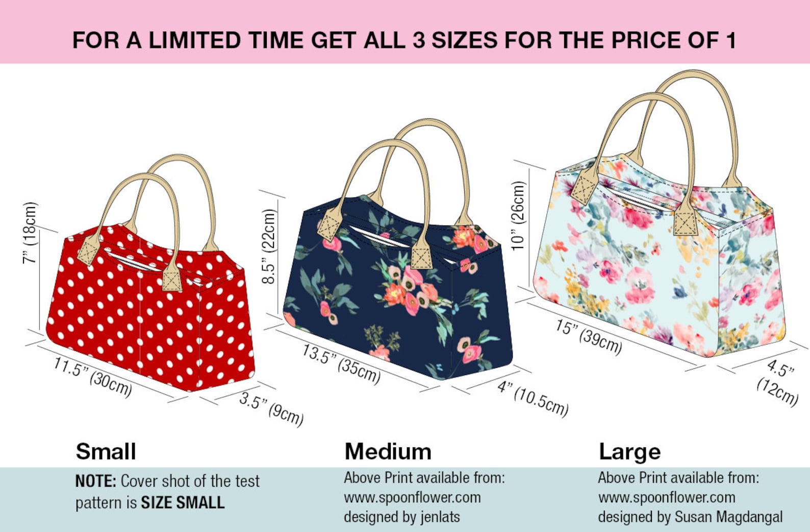 DAY BAG PATTERN 3 Sizes for the Price of 1 Digital - Etsy