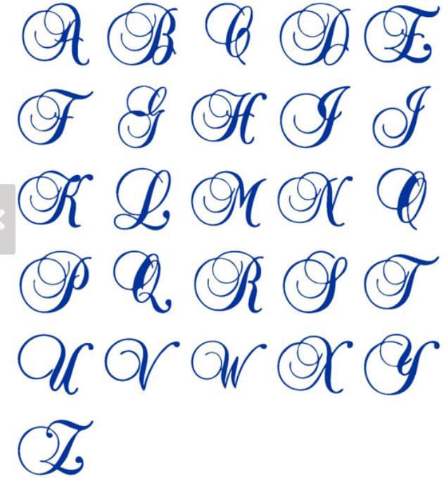 Embroidered Fancy Cursive Monogram Fingertip Towel - Etsy