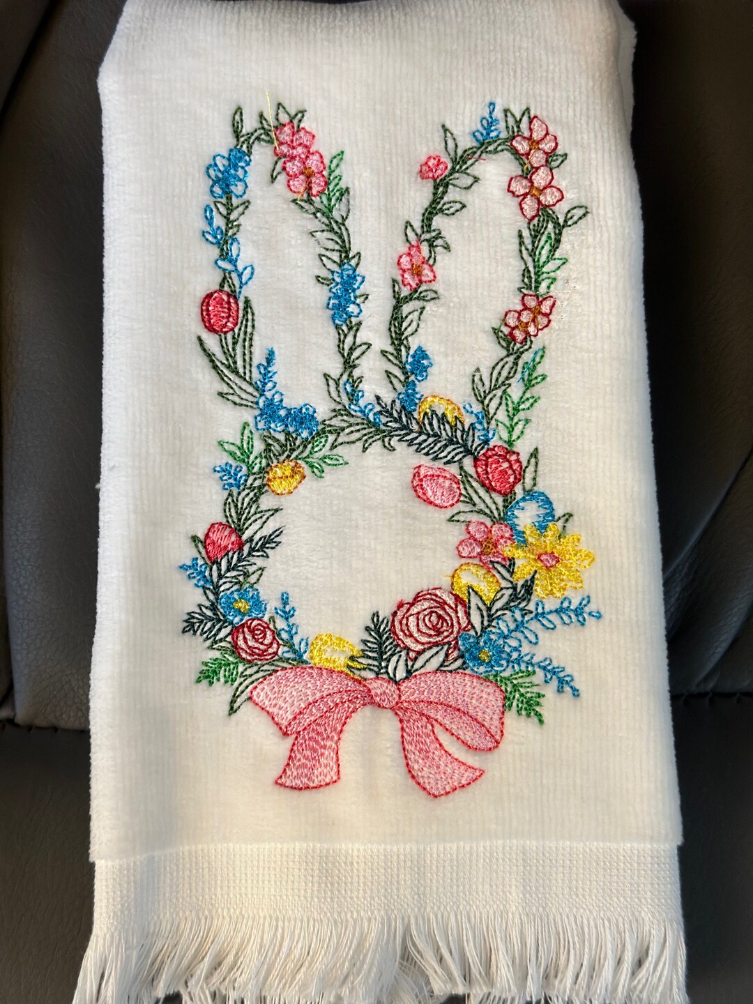Fingertip Towel, Embroidered Easter Bunny Towels, Easter Bathroom Decor ...