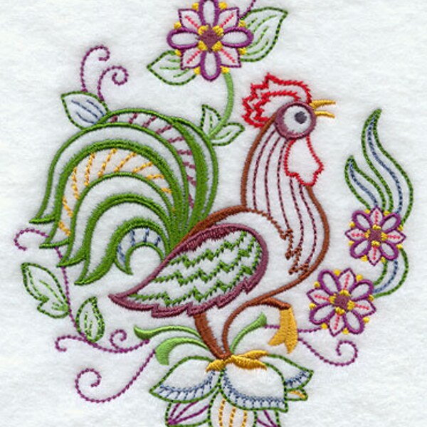Embroidered Rooster - Etsy