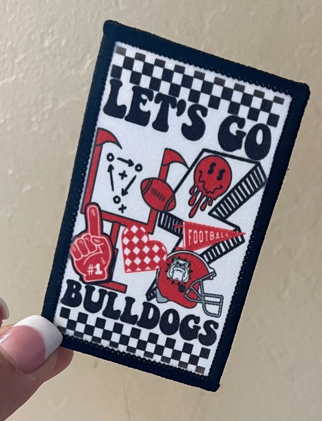 CUSTOM Mascot Football Adhesive Patch Personalized - Etsy