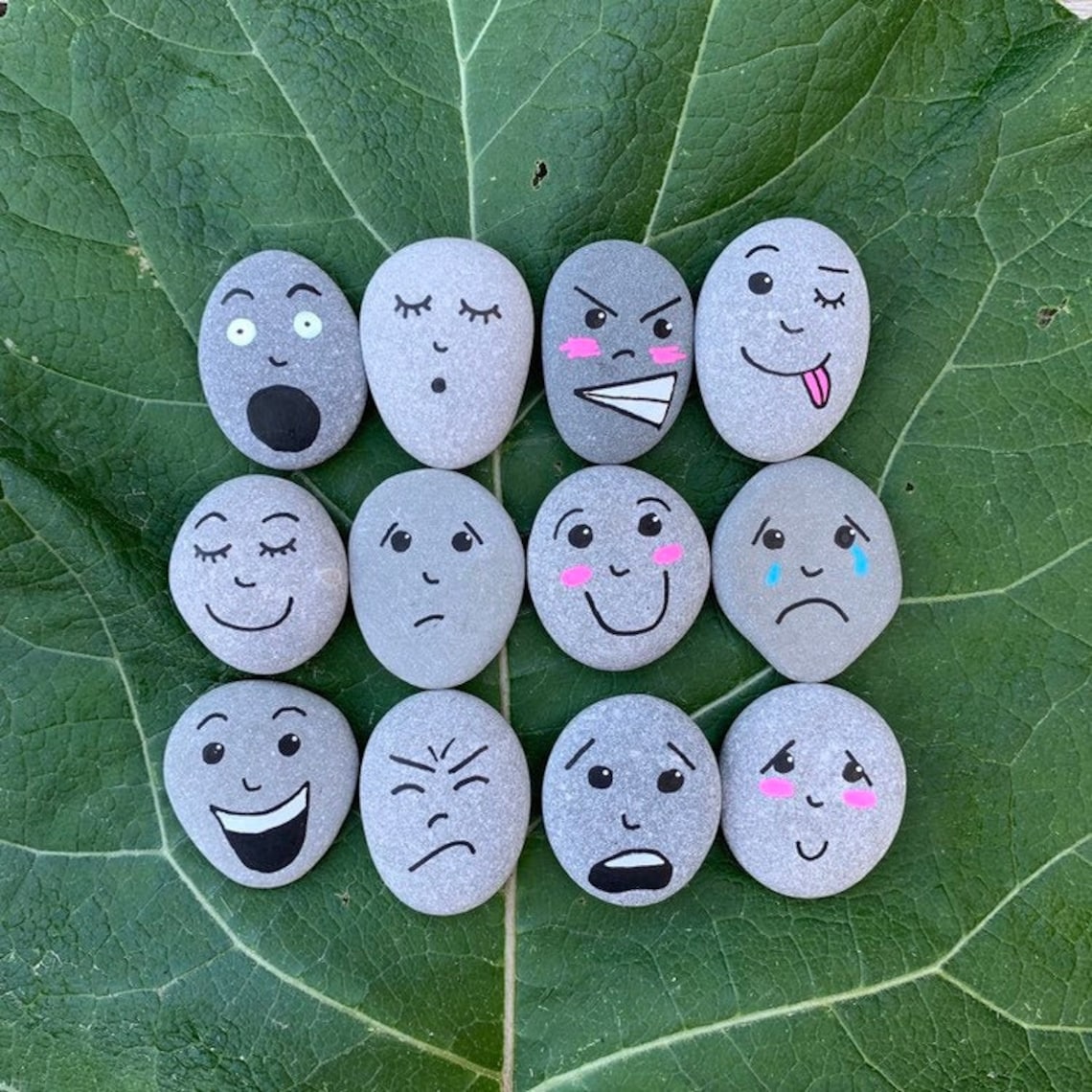 Emotion Stones Identifying Feelings Children's Emotional | Etsy