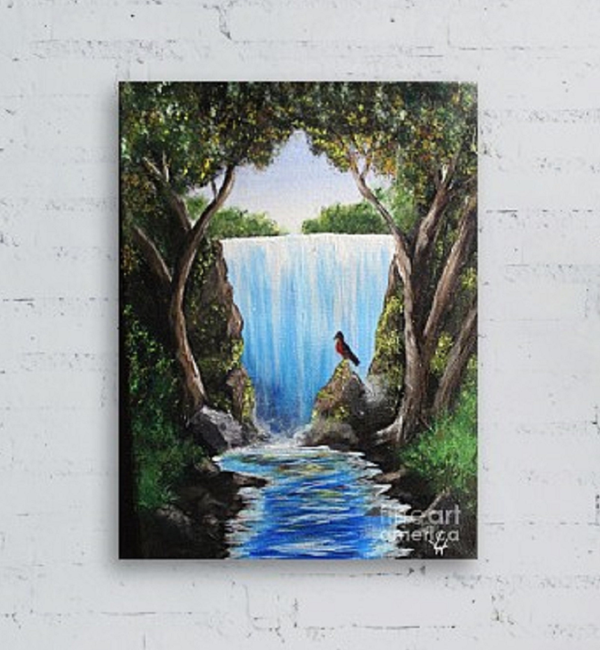 Waterfall Painting Acrylic Painting Living Room Wall Hanging Home Décor ...