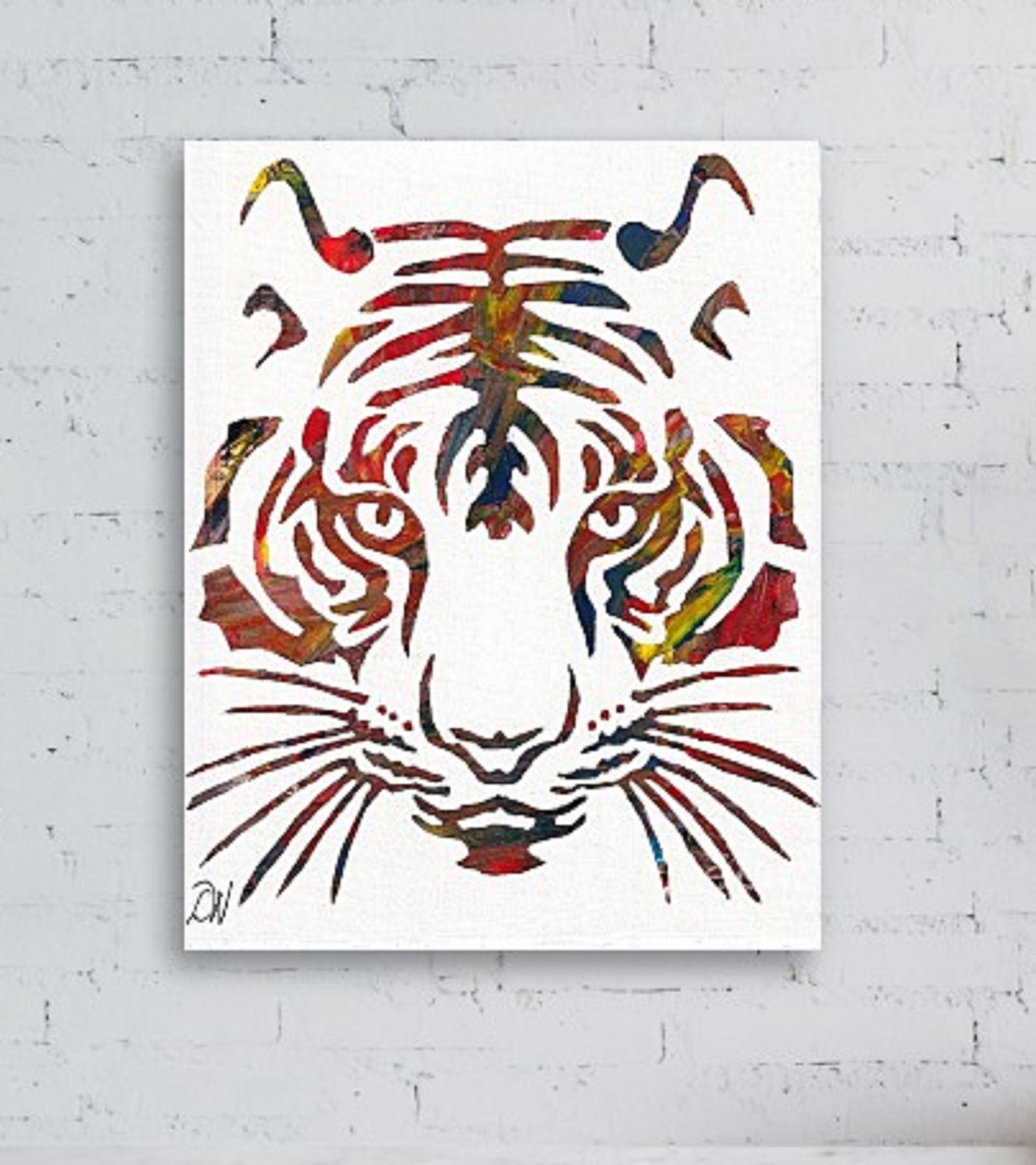 Tiger Original Artwork Abstract Tiger Art Minimalist | Etsy