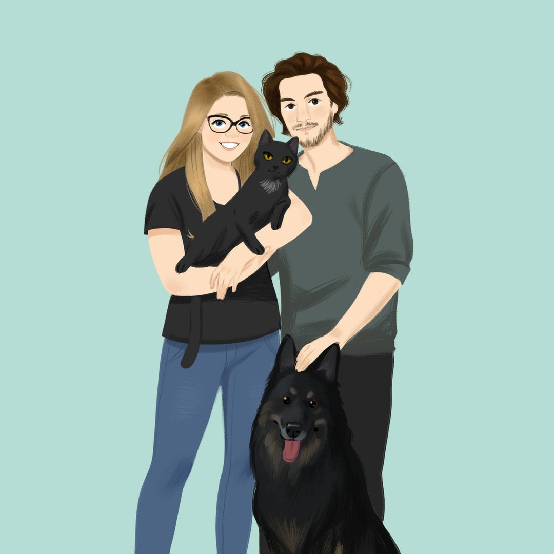 Custom Couple Portraits - Etsy