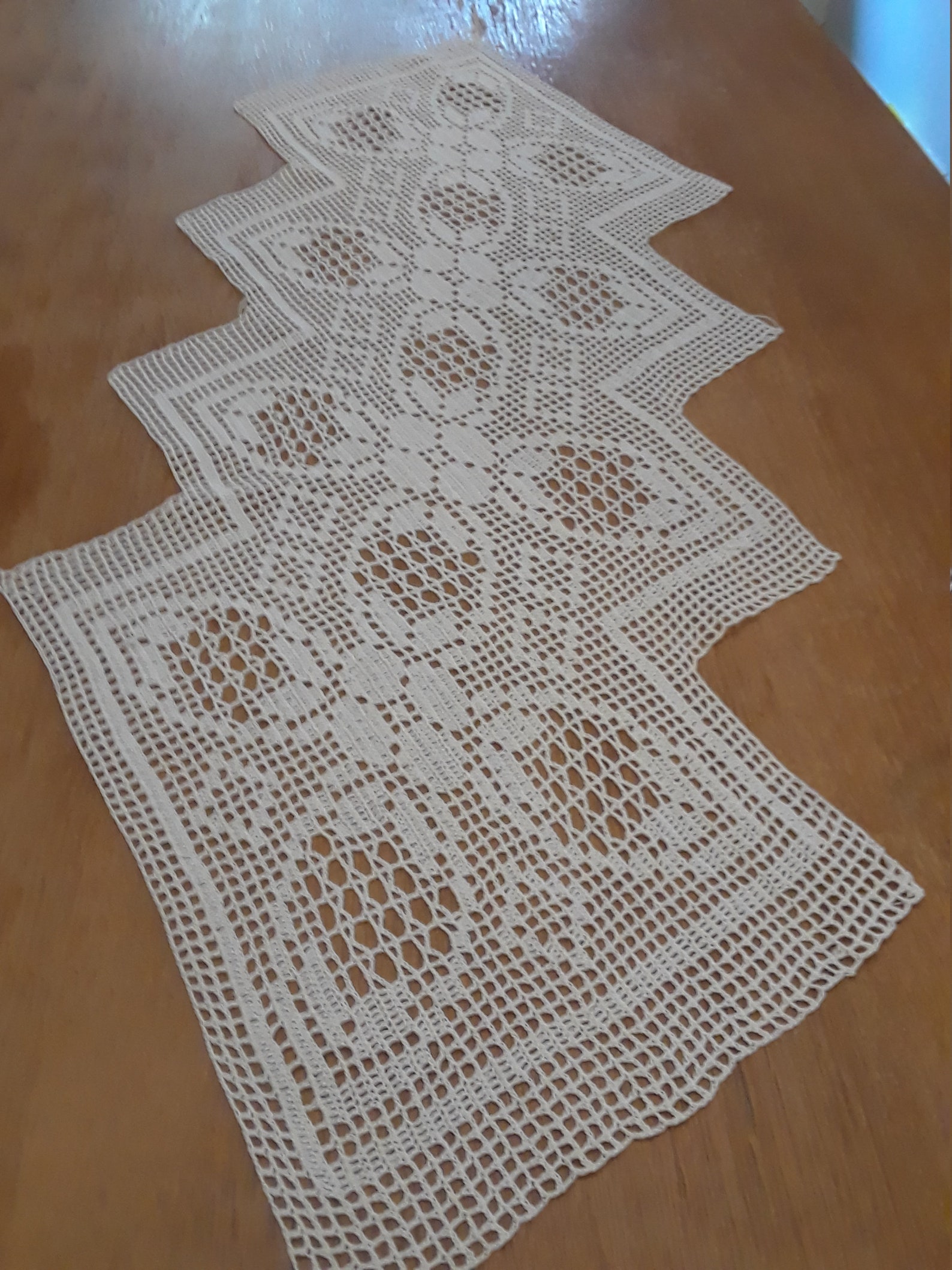 Hand Made Crochet Table Runner. - Etsy