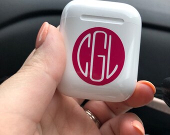Airpods / Airpods Pro Custom Monogram, Initials 2016 and 2019 Version ...