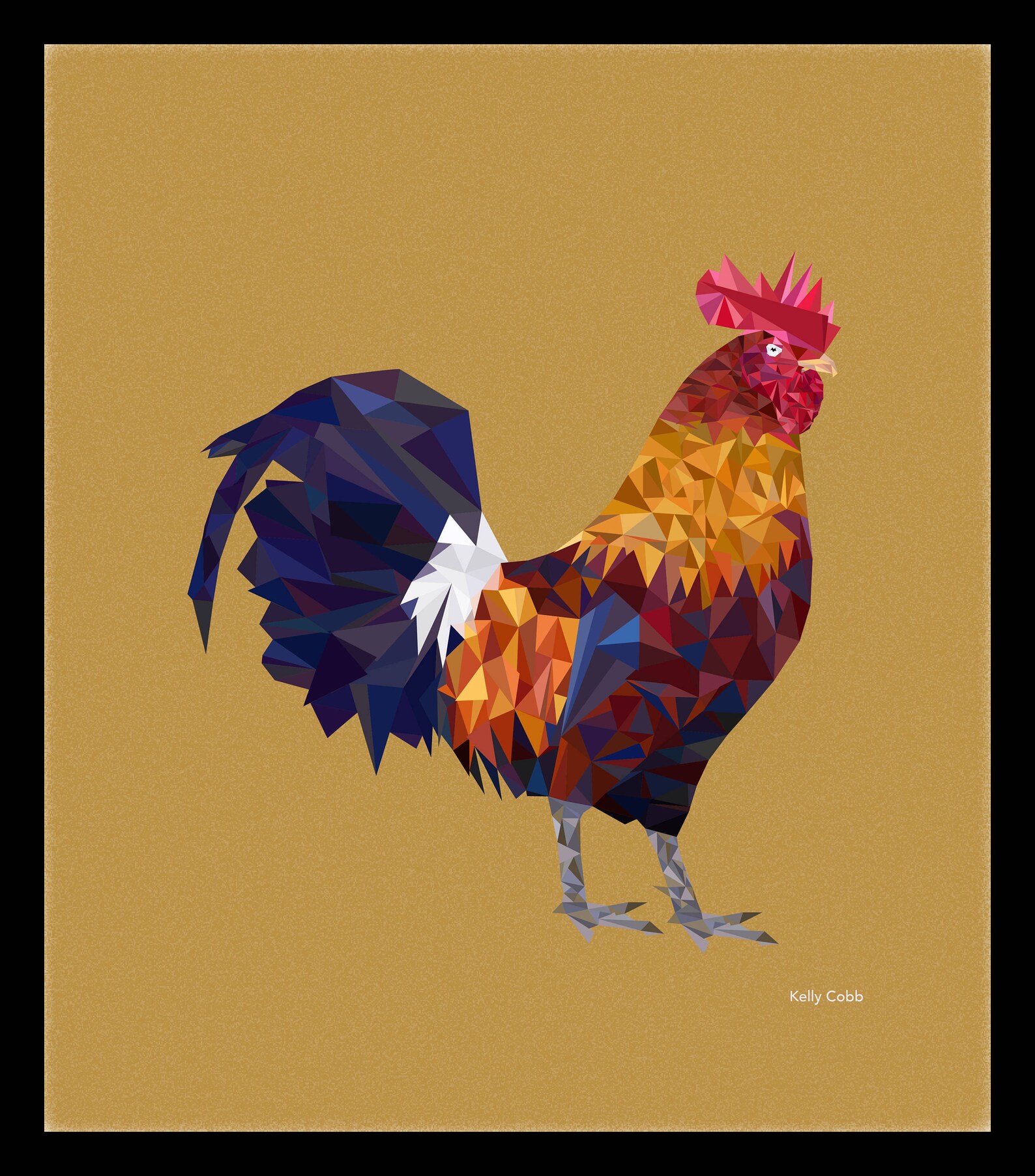 Geometric Rooster Print - Etsy