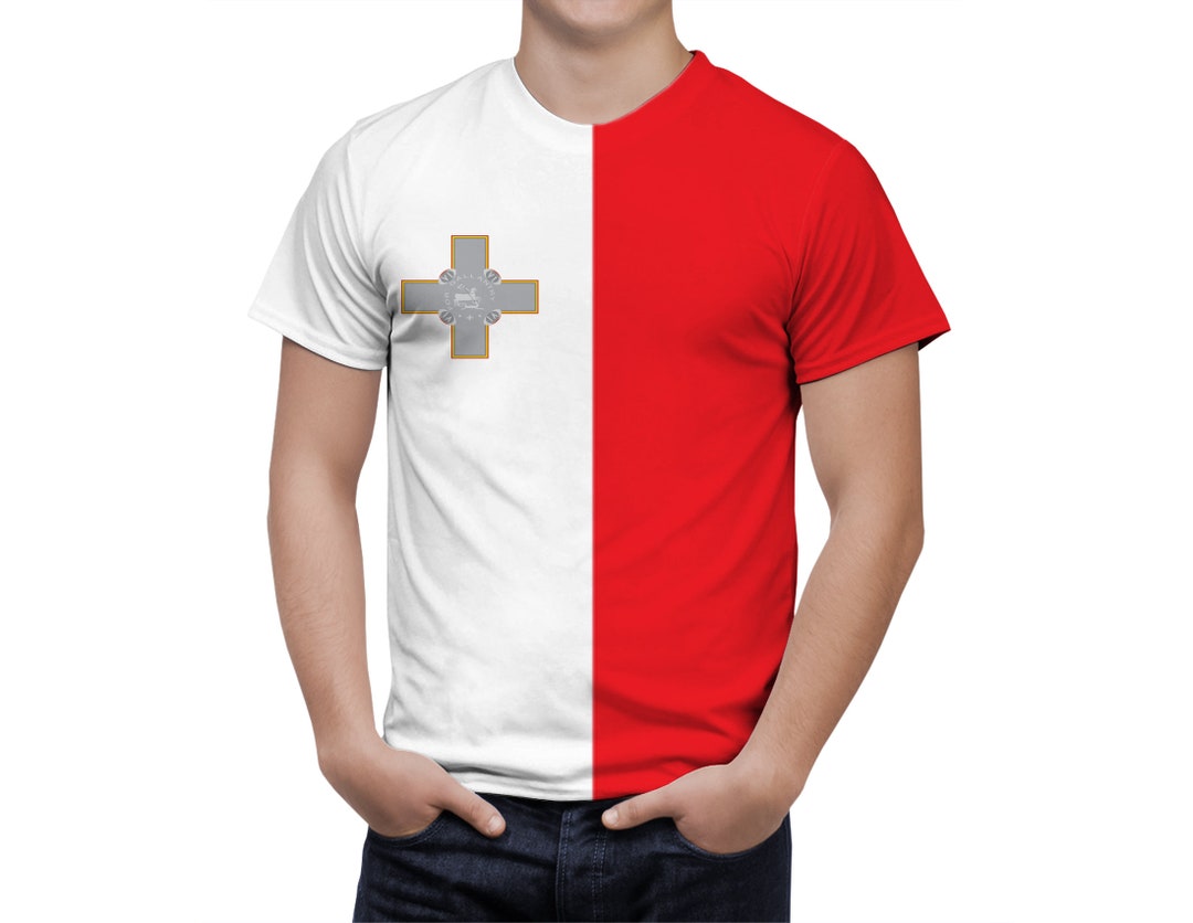 Malta Flag T-shirt, Patriotic Tee, Coat of Arms Shirt, Men's T-shirt ...