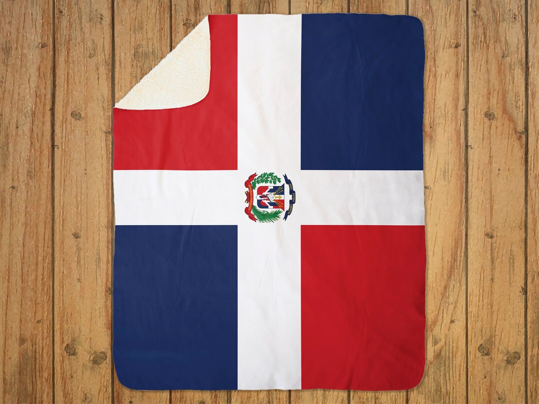 Dominican Republic Flag Sherpa Fleece Blanket: Cozy Family Gift - Etsy