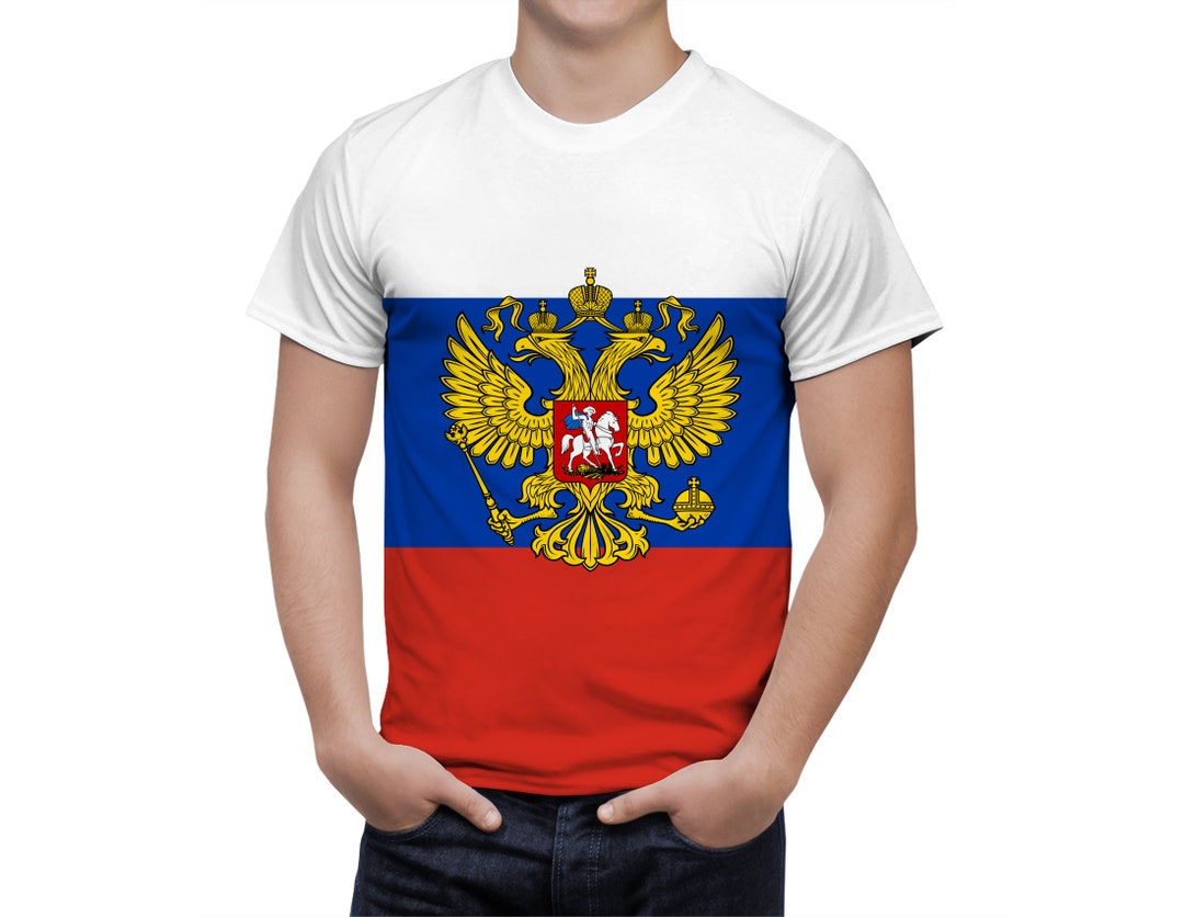 Russia Flag T-shirt Patriotic Tee Coat of Arms Shirt - Etsy