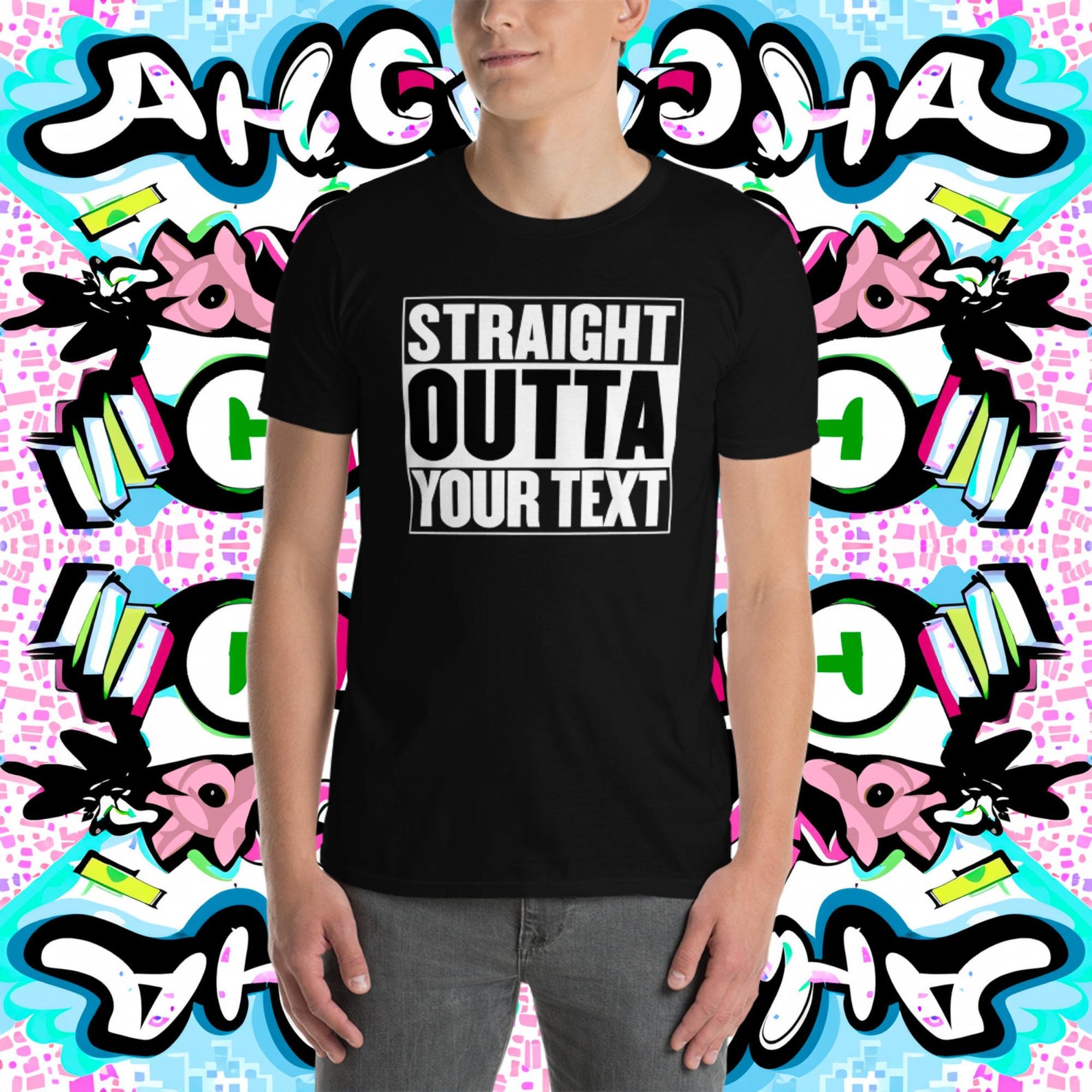 Custom Straight Outta Shirt - Add Your Text - Personalised T-shirt - Etsy
