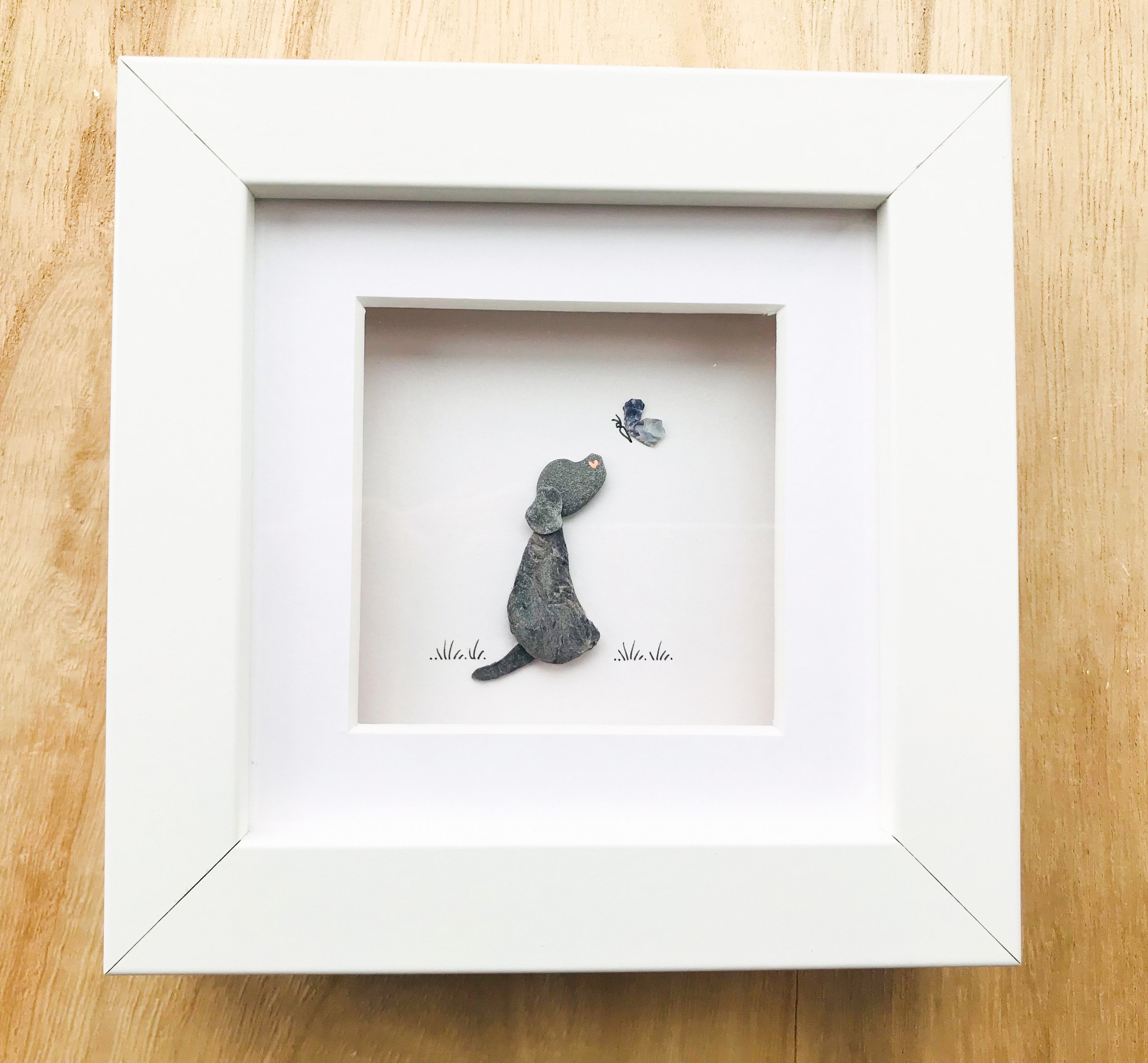 Pebble Art Dog Personalised Pets Paw Framed Picture | Etsy