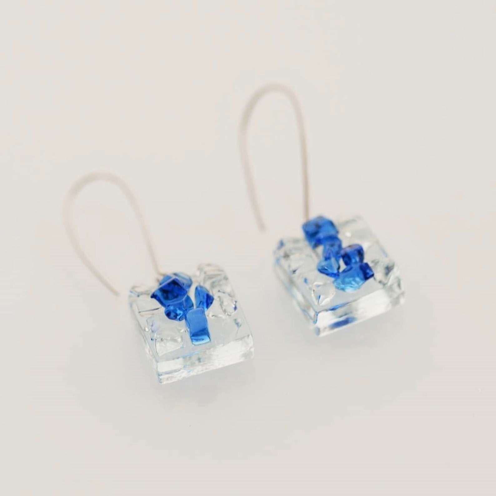 Sterling Silver and Glass Model FEBE Earrings - Etsy