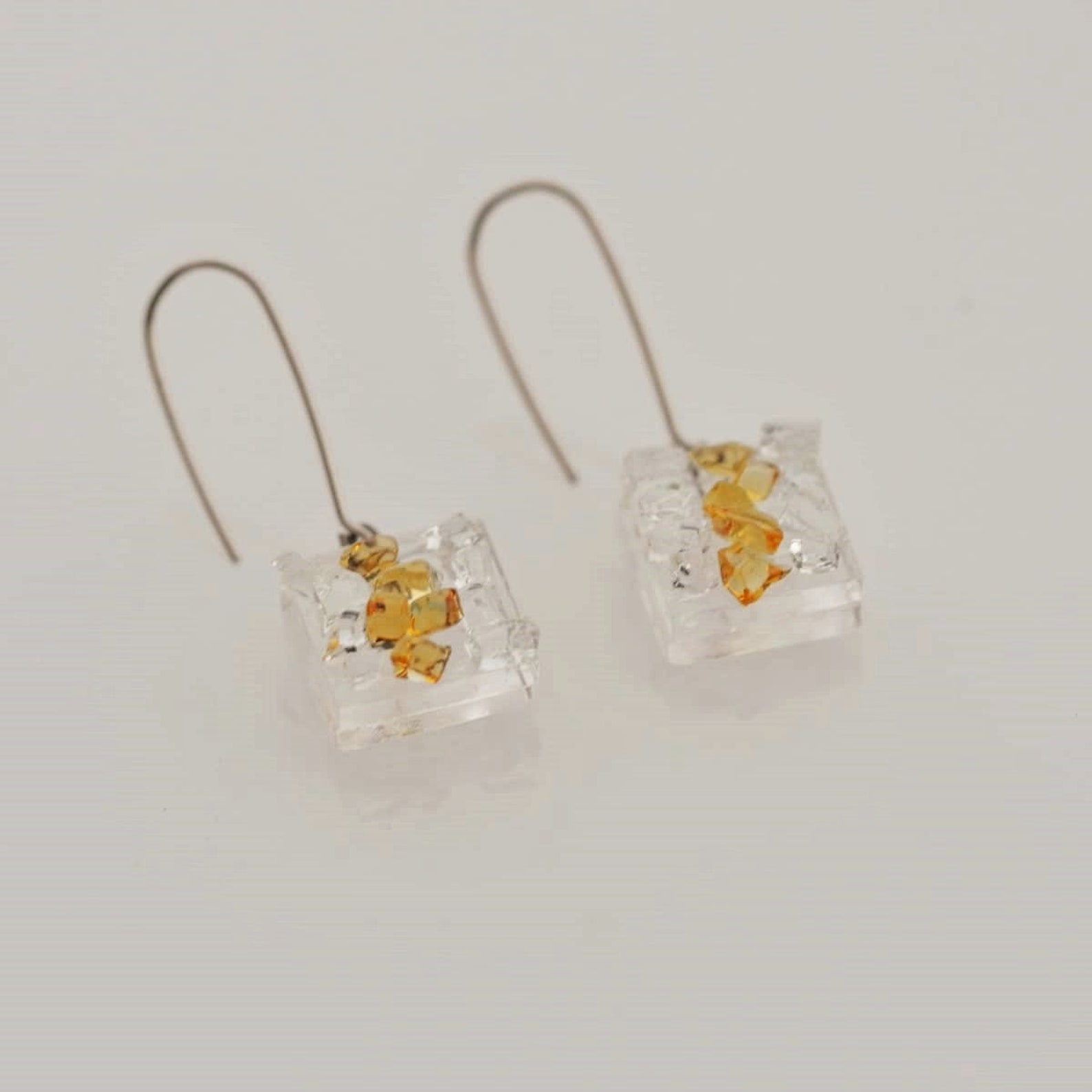 Sterling Silver and Glass Model FEBE Earrings - Etsy