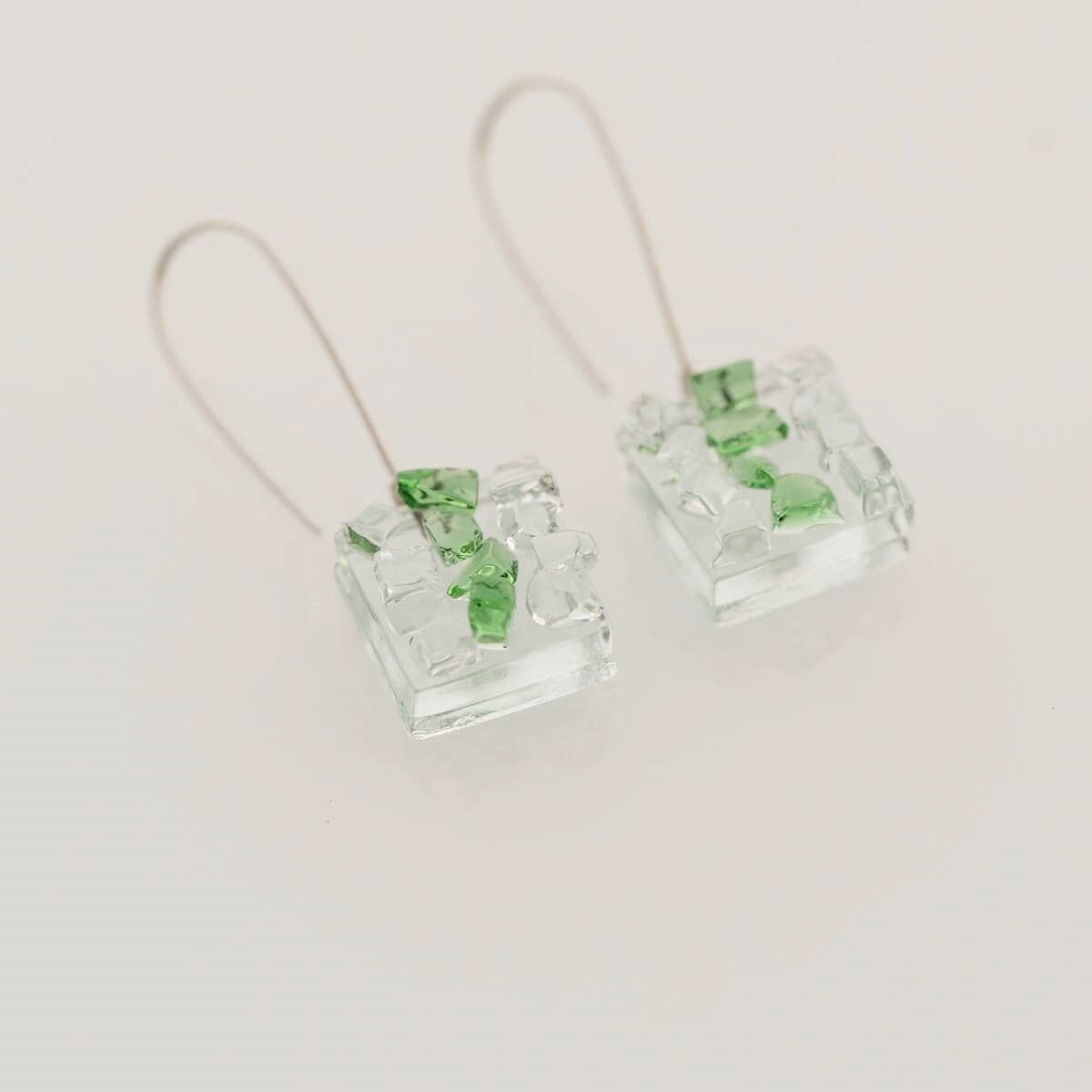 Sterling Silver and Glass Model FEBE Earrings - Etsy