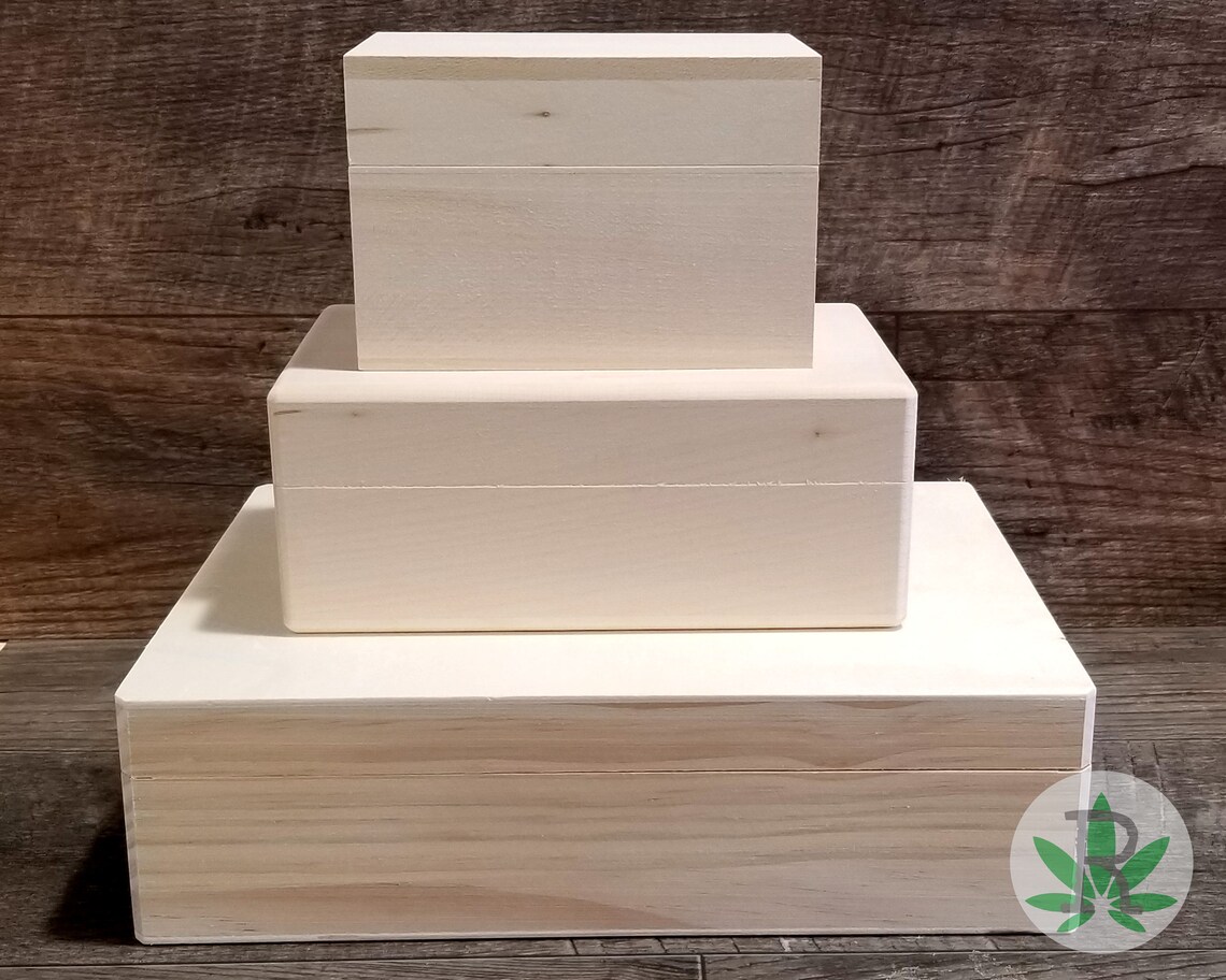 Wood Stash Box with Laser Engraved Cannabis Leaf Herb Holder | Etsy