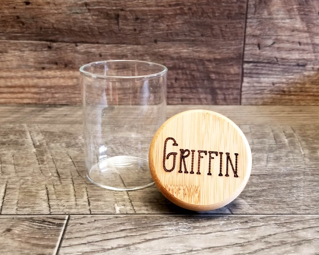 Laser Engraved Personalized Glass Herb Stash Jar, Custom Airtight ...