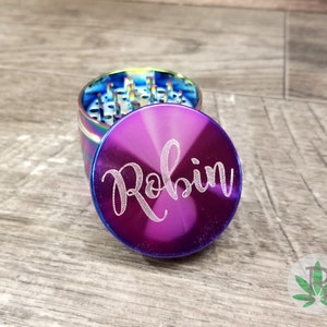Custom Personalized Engraved Colorful Rainbow Herb Grinder, Weed ...