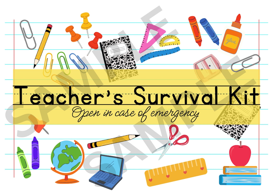 Teacher’s Survival Kit Label [digital File/ Instant Download] - Etsy