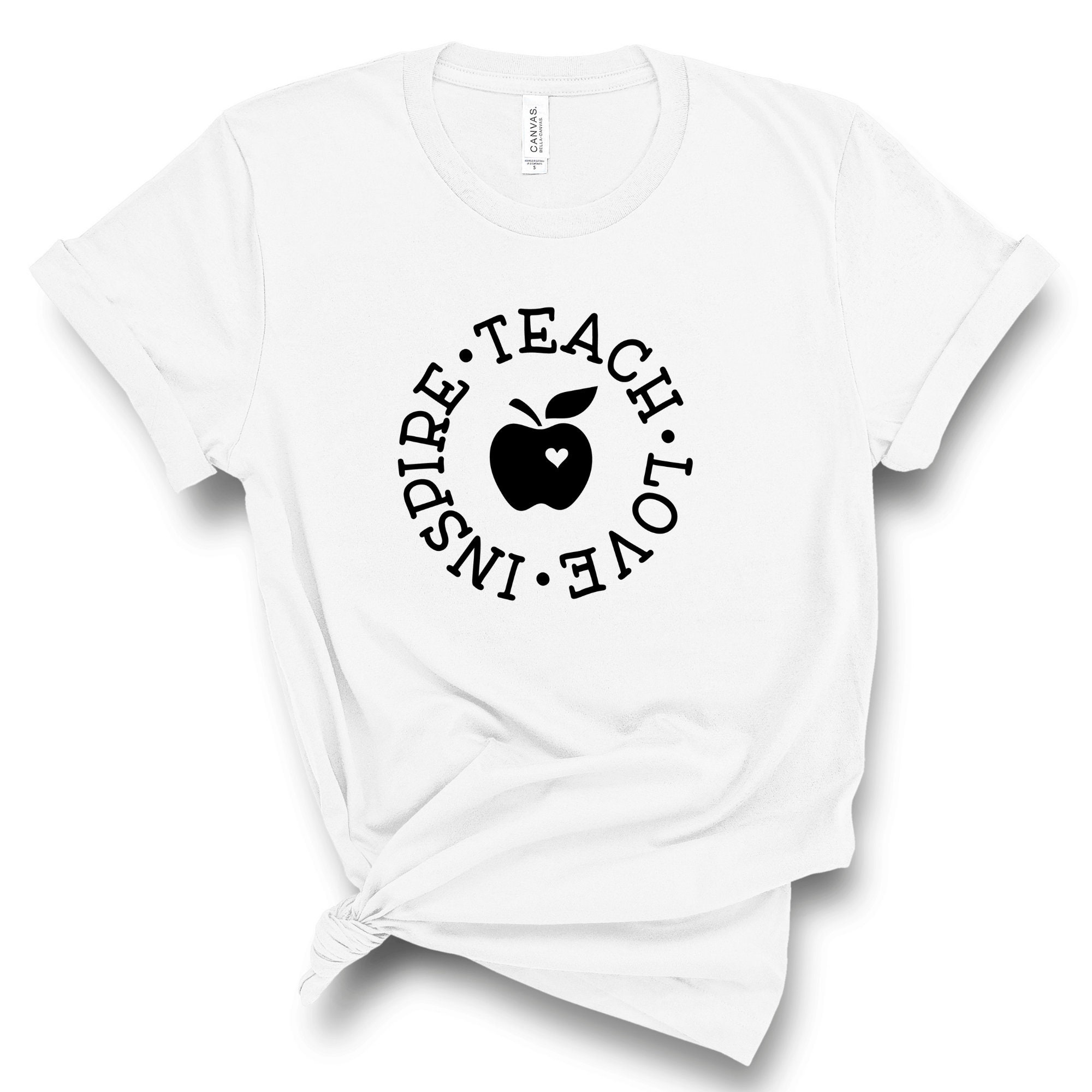 Gift Teach Love Inspire T-shirt, Teacher T-shirt, Inspirational T-shirt ...