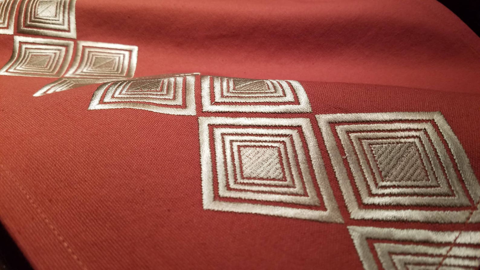 Rust Colored Cotton Placemats With Dull Gold Embroidery - Set of 4 - Etsy