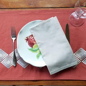 Rust Colored Cotton Placemats With Dull Gold Embroidery - Set of 4 - Etsy