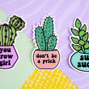 Cactus Sticker, Succulent Sticker, Plant Lover, Plant Sticker, Plant ...