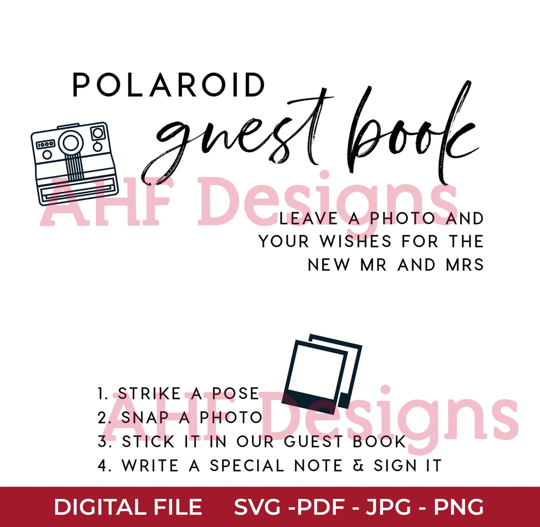 Polaroid Guest Book SVG - Etsy