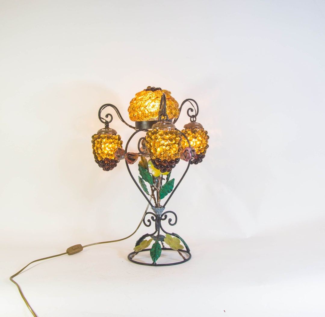 Midcentury Murano Grape Lamp | Hollywood Regency | Vintage 50's - Etsy