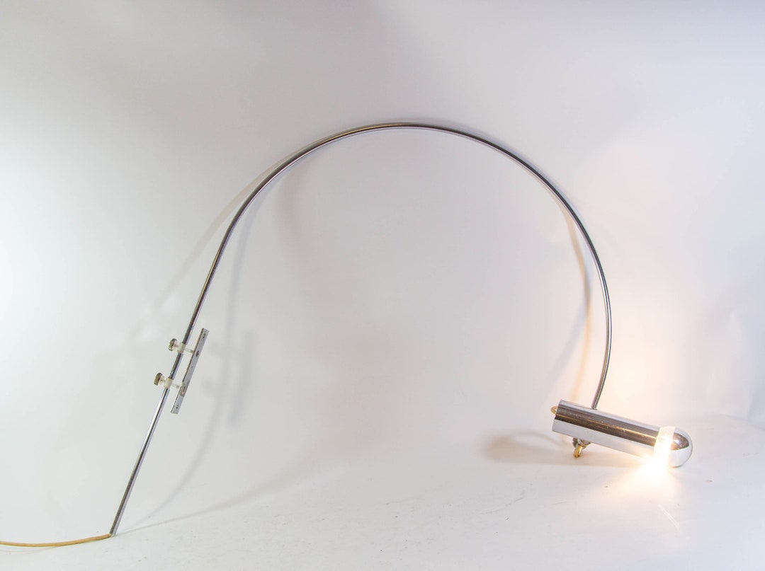 Midcentury Wall Arch Lamp Touch Full Chrome Dutch Design Vintage 70's ...