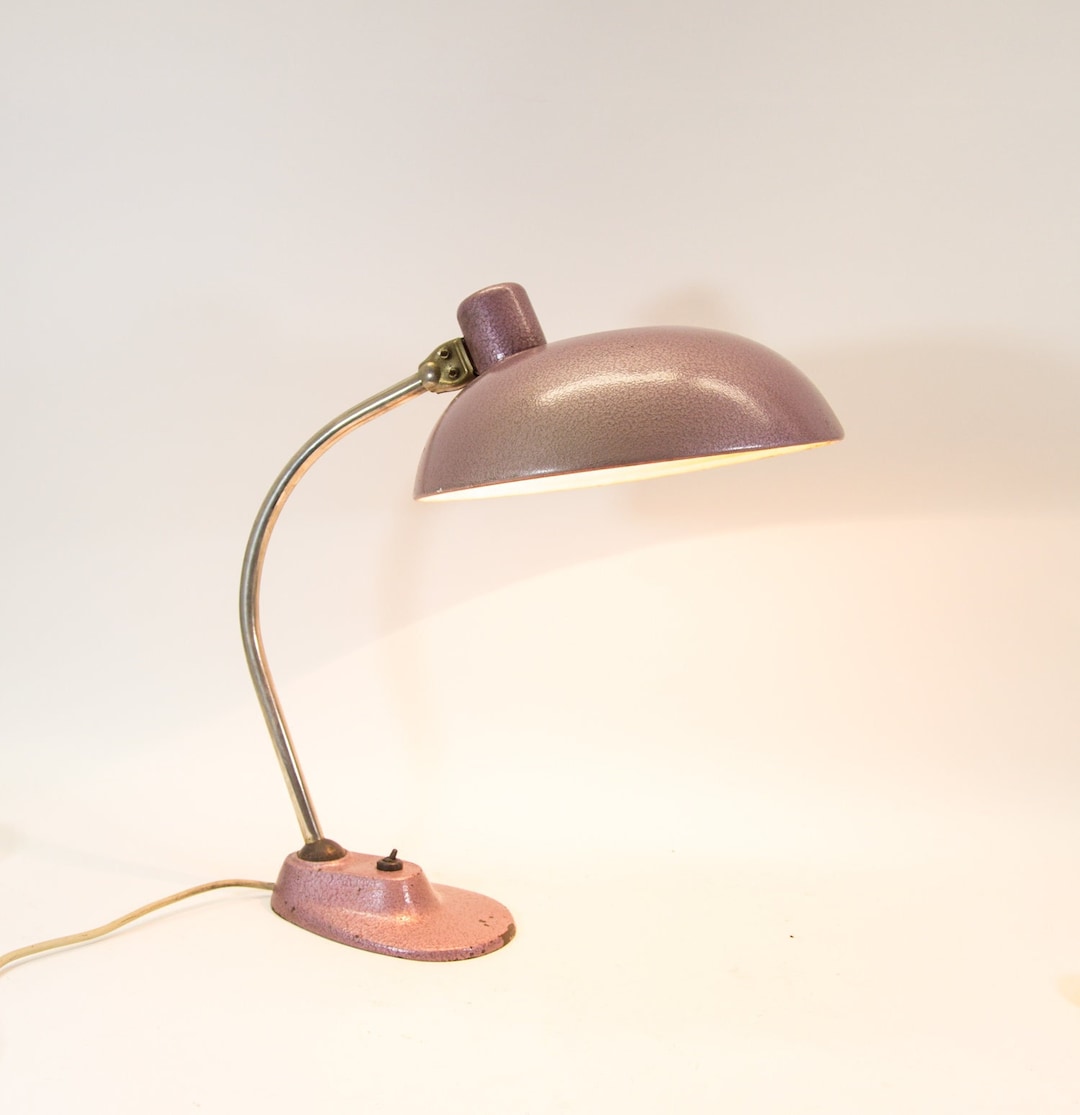 Industrial Desk Lamp | Pink Hammerite Paint | Vintage 50's - Etsy