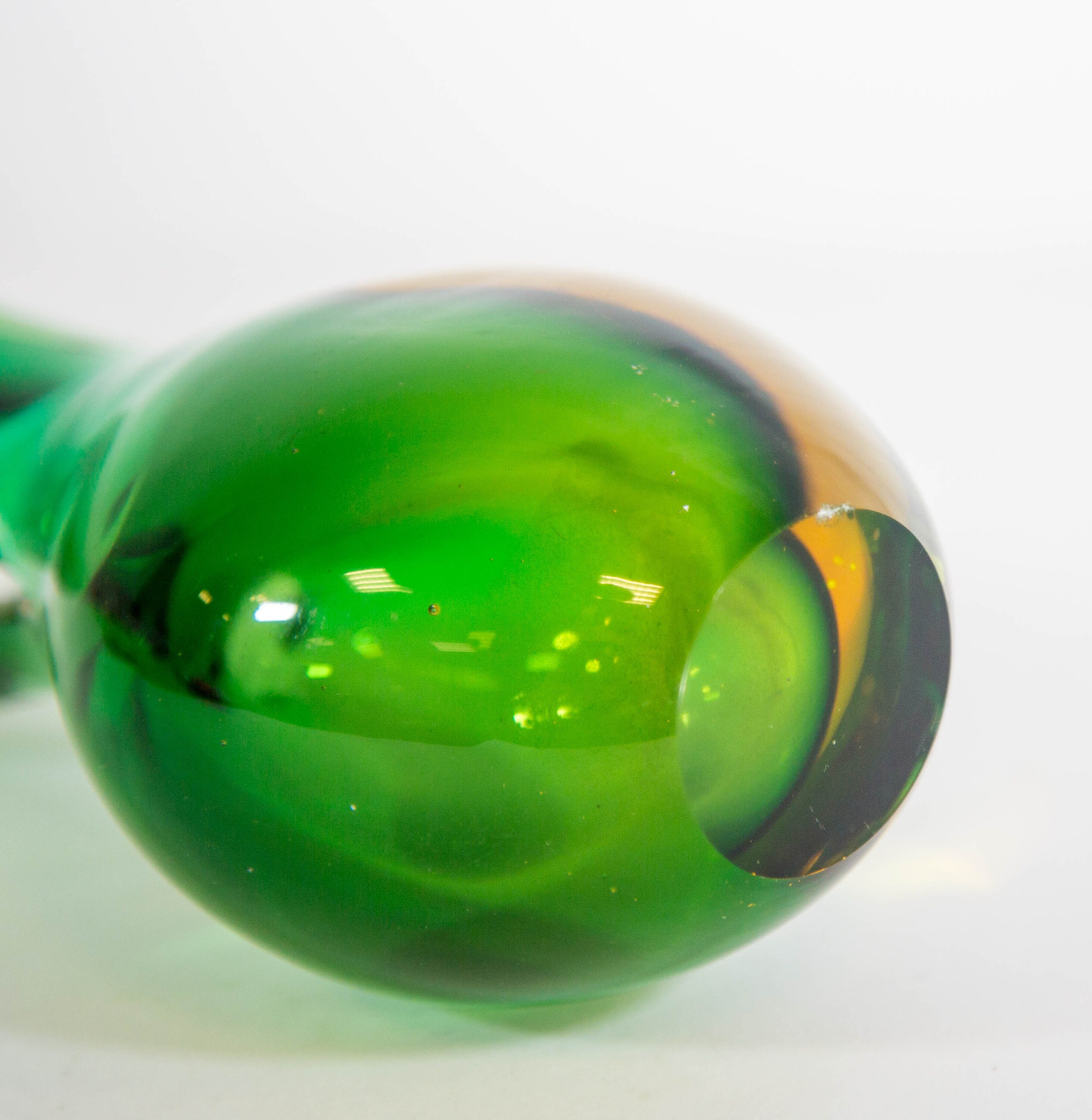 Elegant Murano Fishtail Vase | Sommerso | Green and Yellow Glass - Etsy