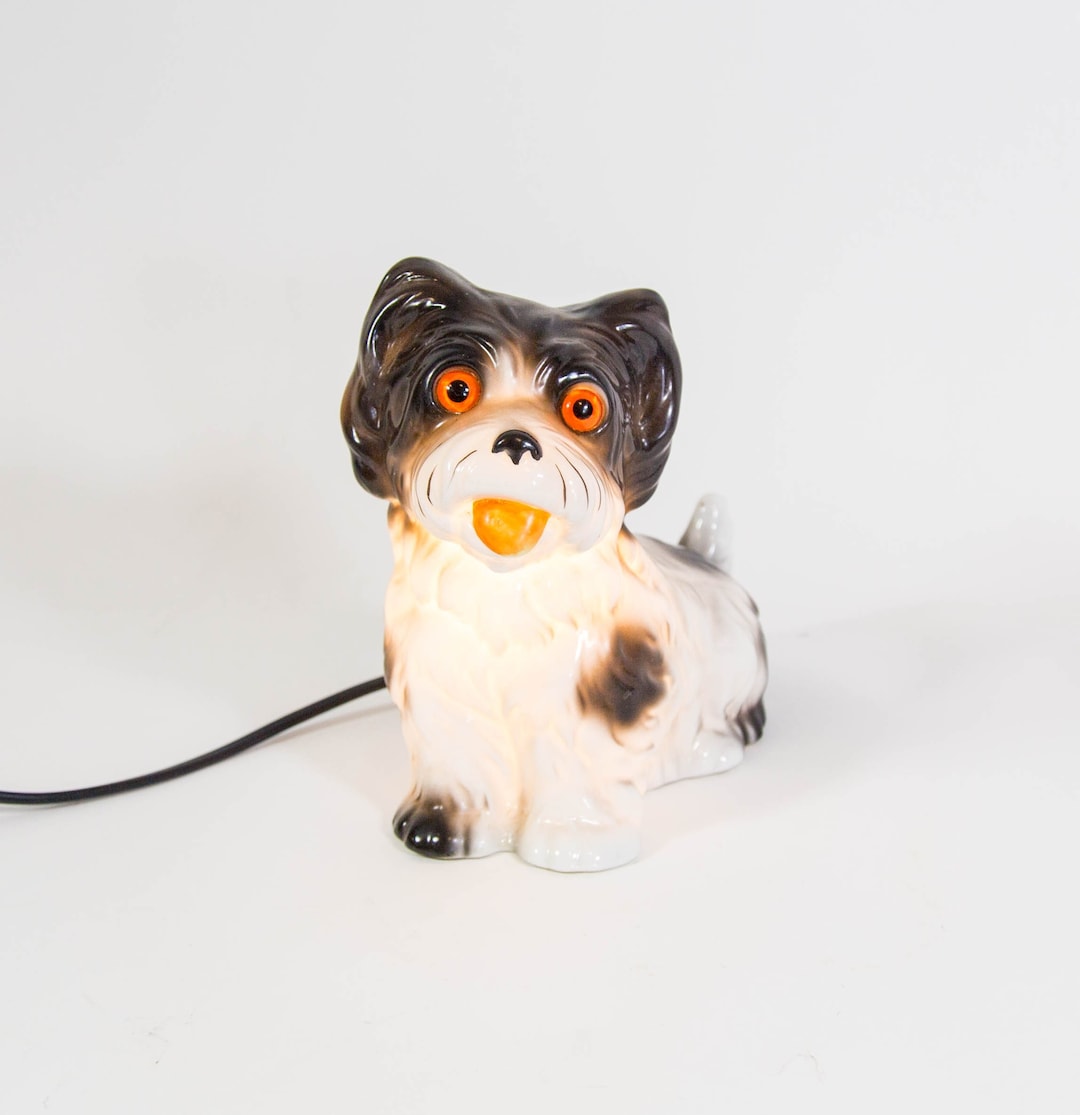 Vintage Perfume Lamp | Porcelain | Small Dog | Vintage 50's - Etsy