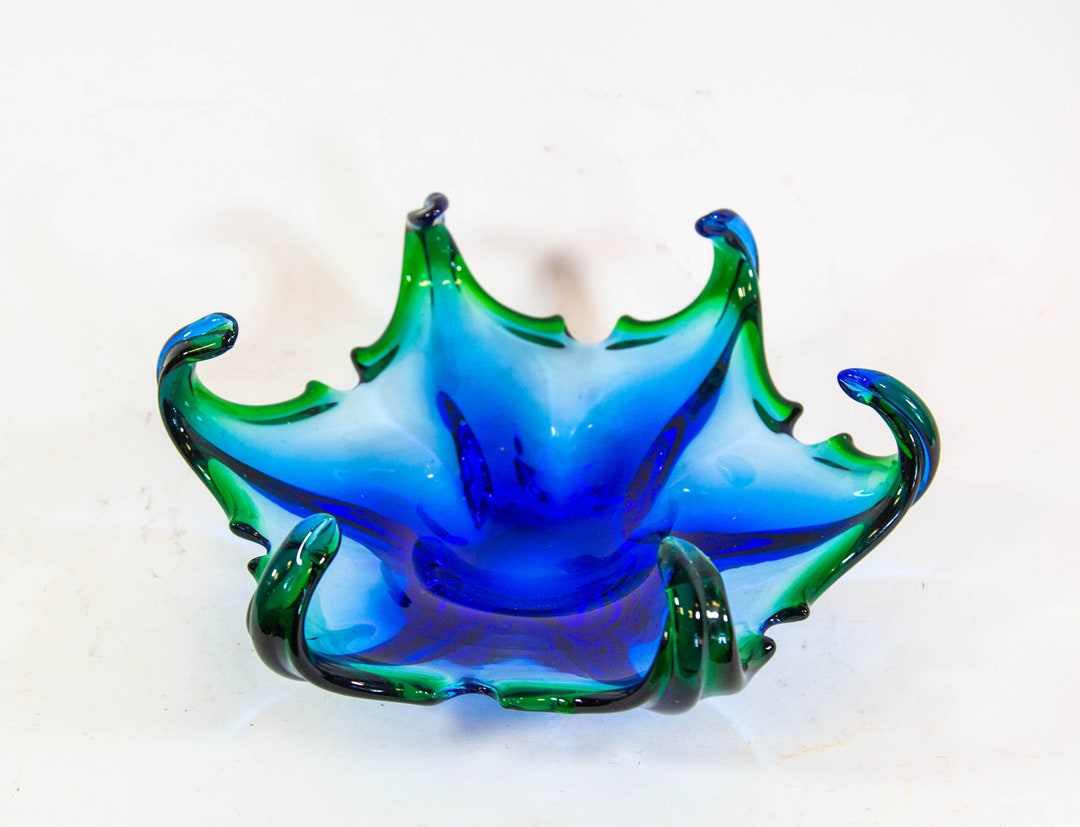 Large Splash Bowl | Murano Glass | Blue and Green Glass | Vintage 60's ...