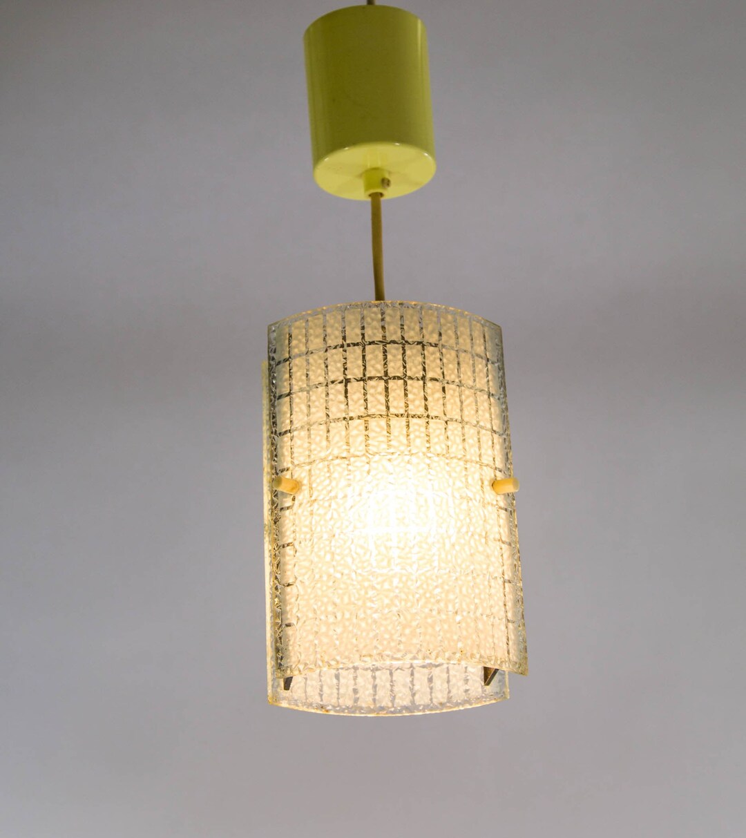 Vintage Pendant Lamp | Rectangular Shape | Etched Glass | Vintage 70's ...