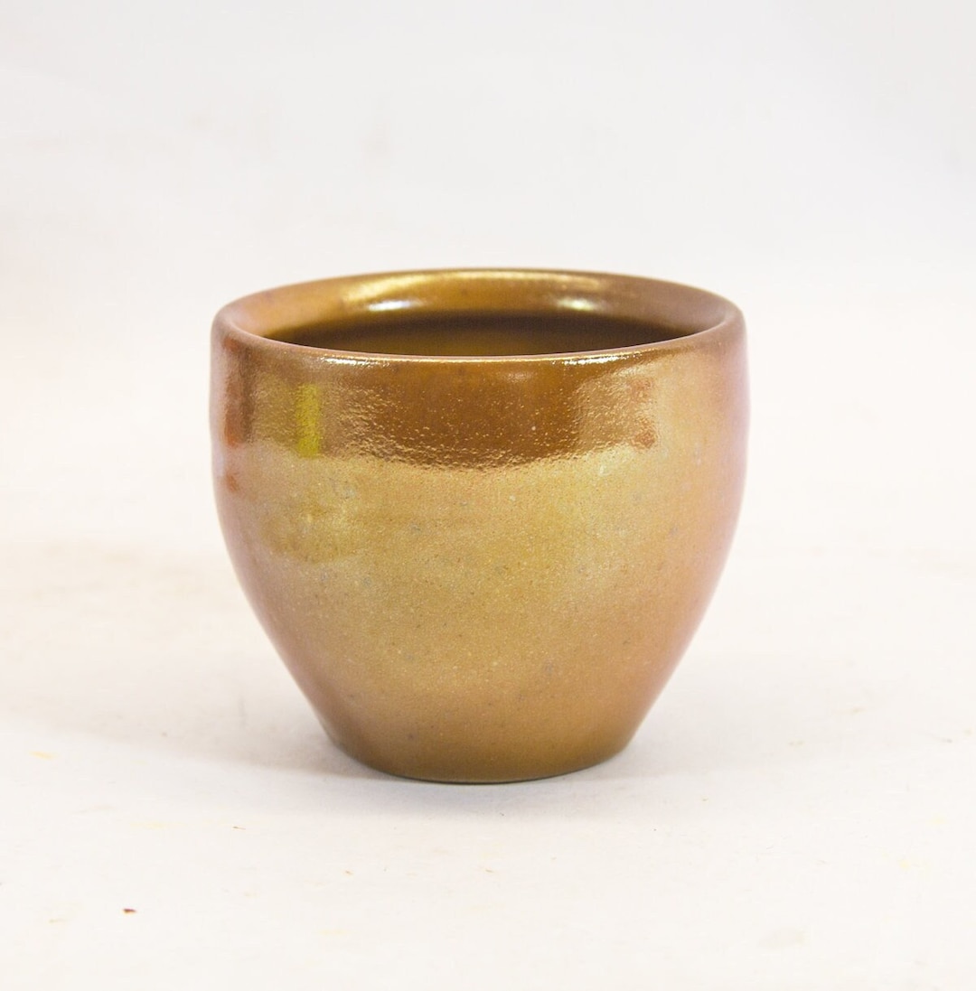 Mobach | Glazed Flower Pot | Gold Colored | Luster Glaze | Dutch ...