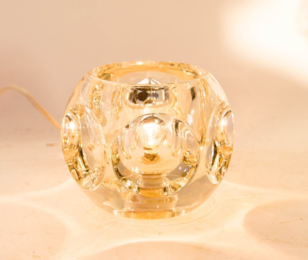 Peill & Putzler Cube Lamp | Crystal Glass | Vintage 70's - Etsy
