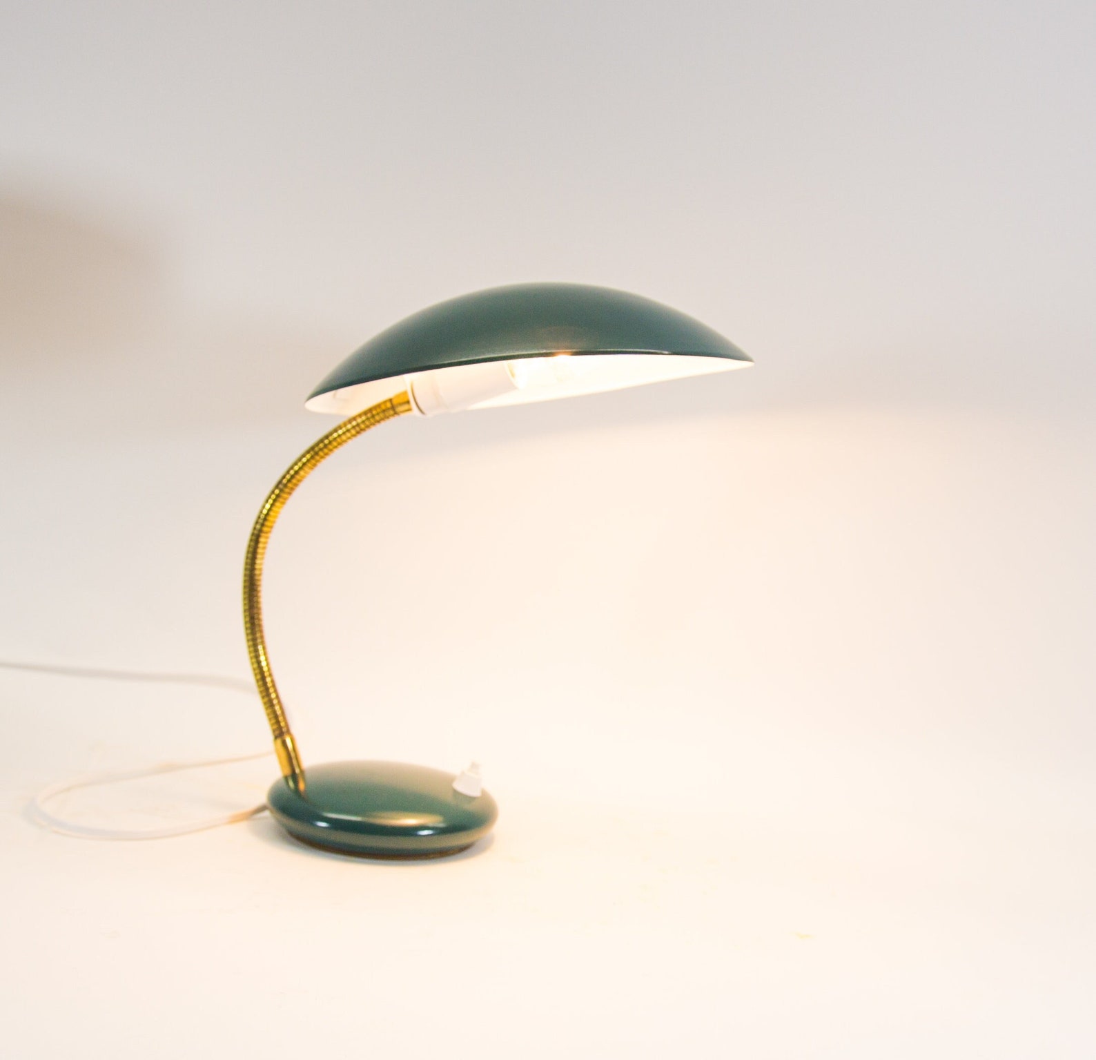 Classic Space-age Desk Lamp | Gooseneck Arm | Dark Green | Vintage 60's ...