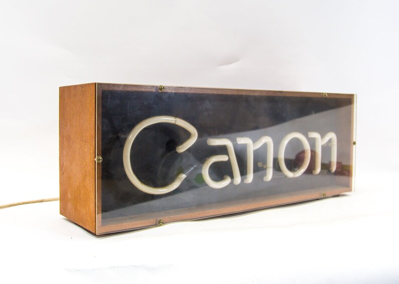 Canon Neon Sign | Fully Functional | Wooden Casing| Vintage 60's - Etsy