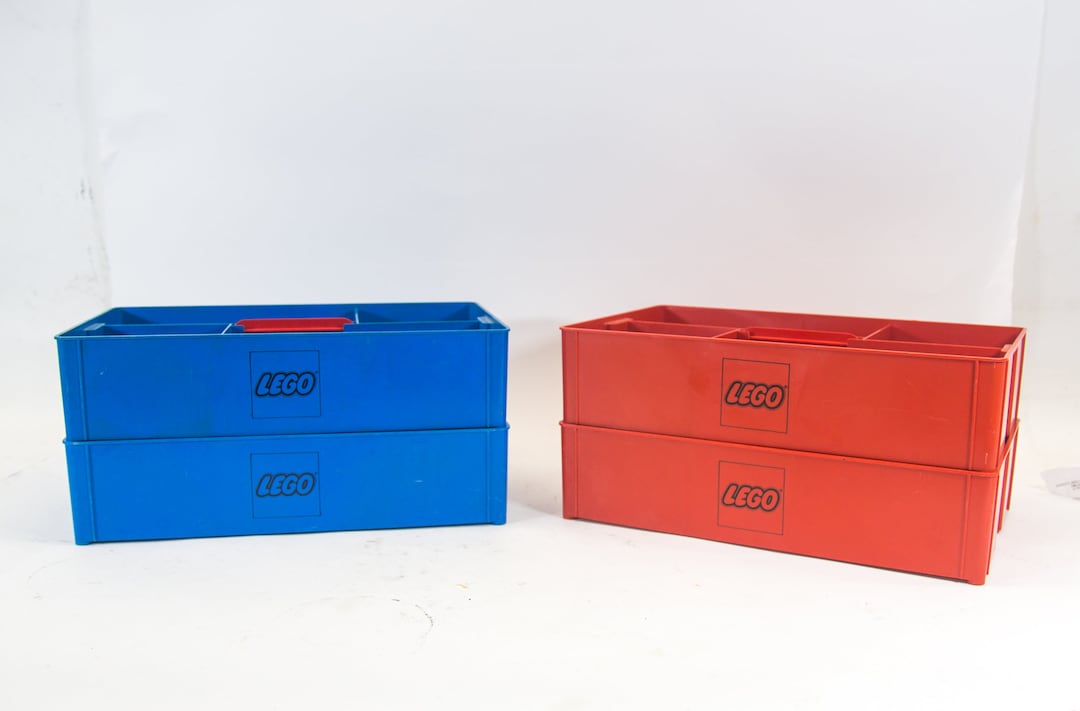 Vintage Lego Container | Sorting Box | Red or Blue | 4 Available ...