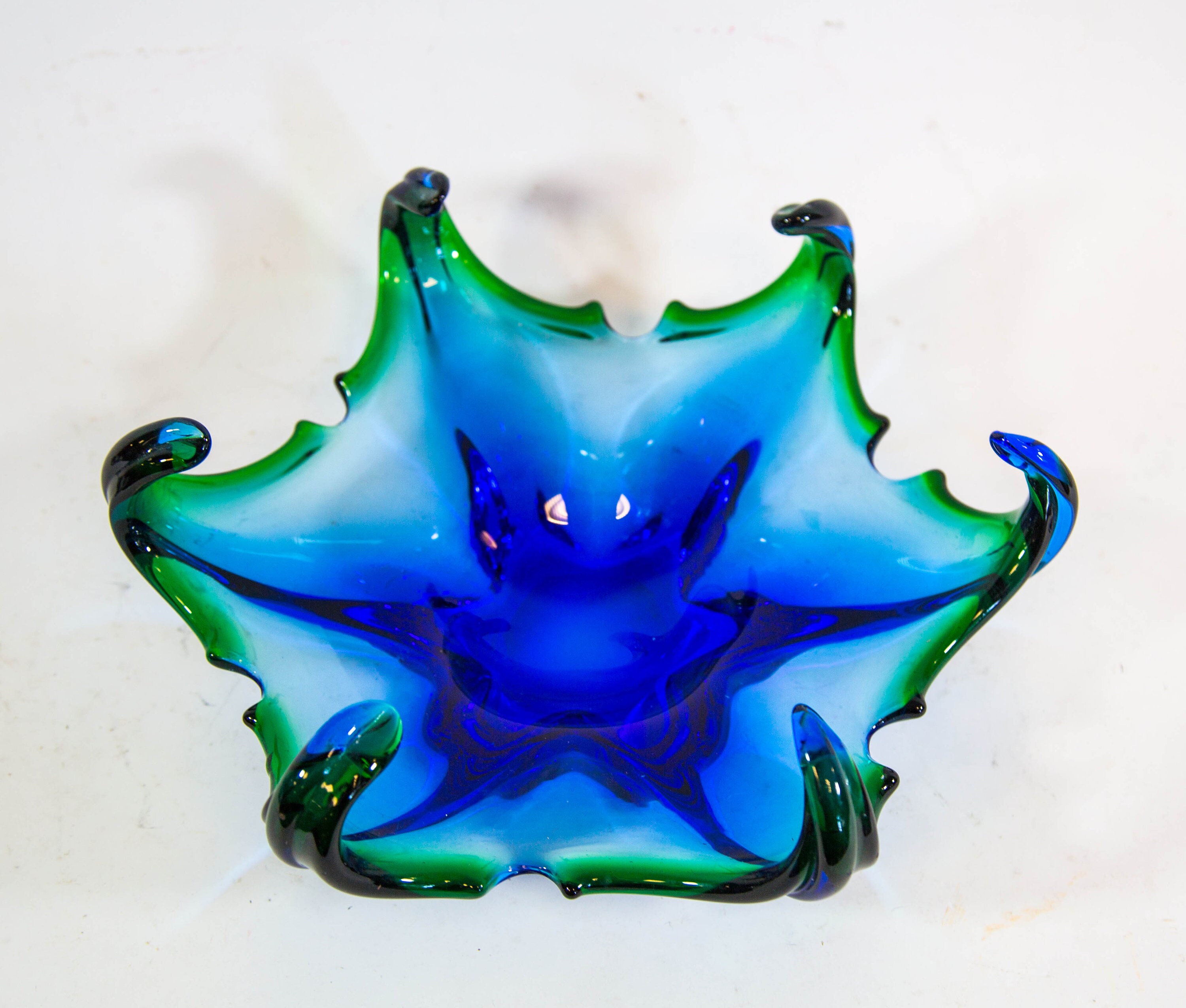 Large Splash Bowl | Murano Glass | Blue and Green Glass | Vintage 60's ...
