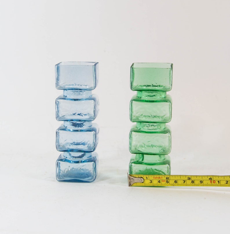 Set of 2 Pala Vases Riihimaki Glass Finland Helena Tynell - Etsy